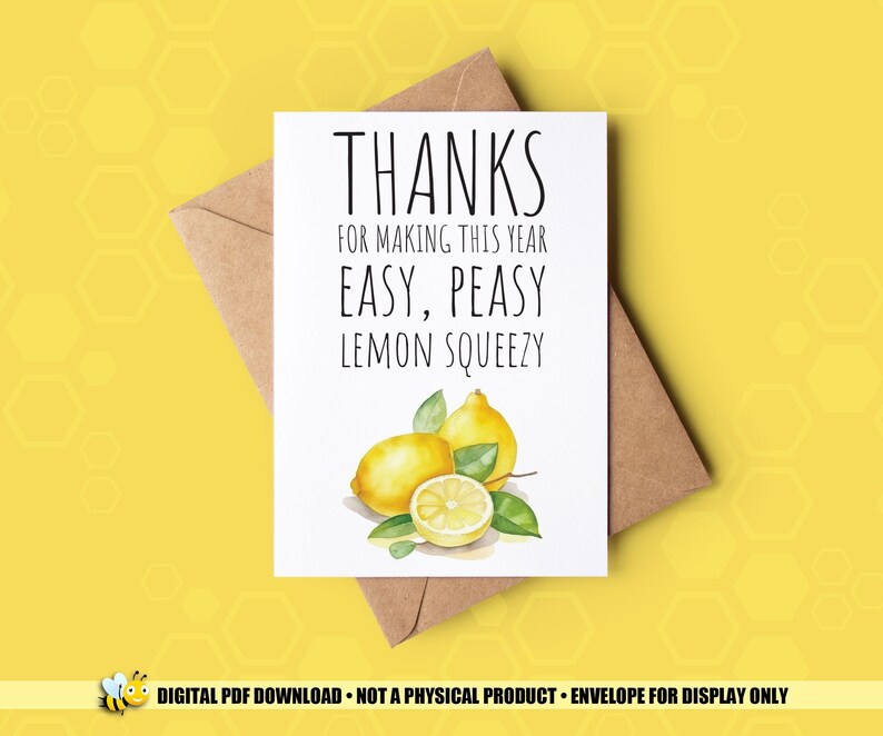 Teacher Appreciation Card, Thank You Teacher Card, End of School Year ...
