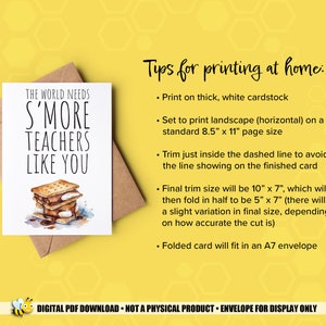 Teacher Appreciation Card, Thank You Teacher Card, End of School Year ...