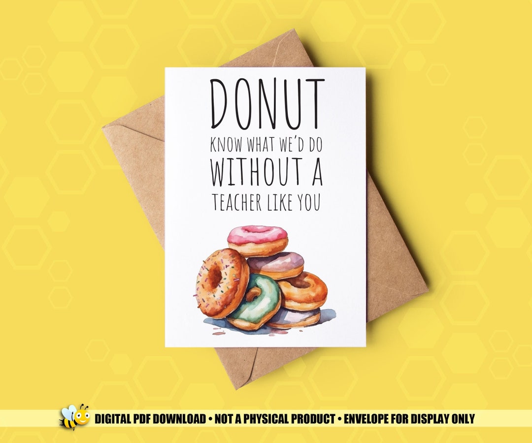 Teacher Appreciation Card, Thank You Teacher Card, End of School Year ...