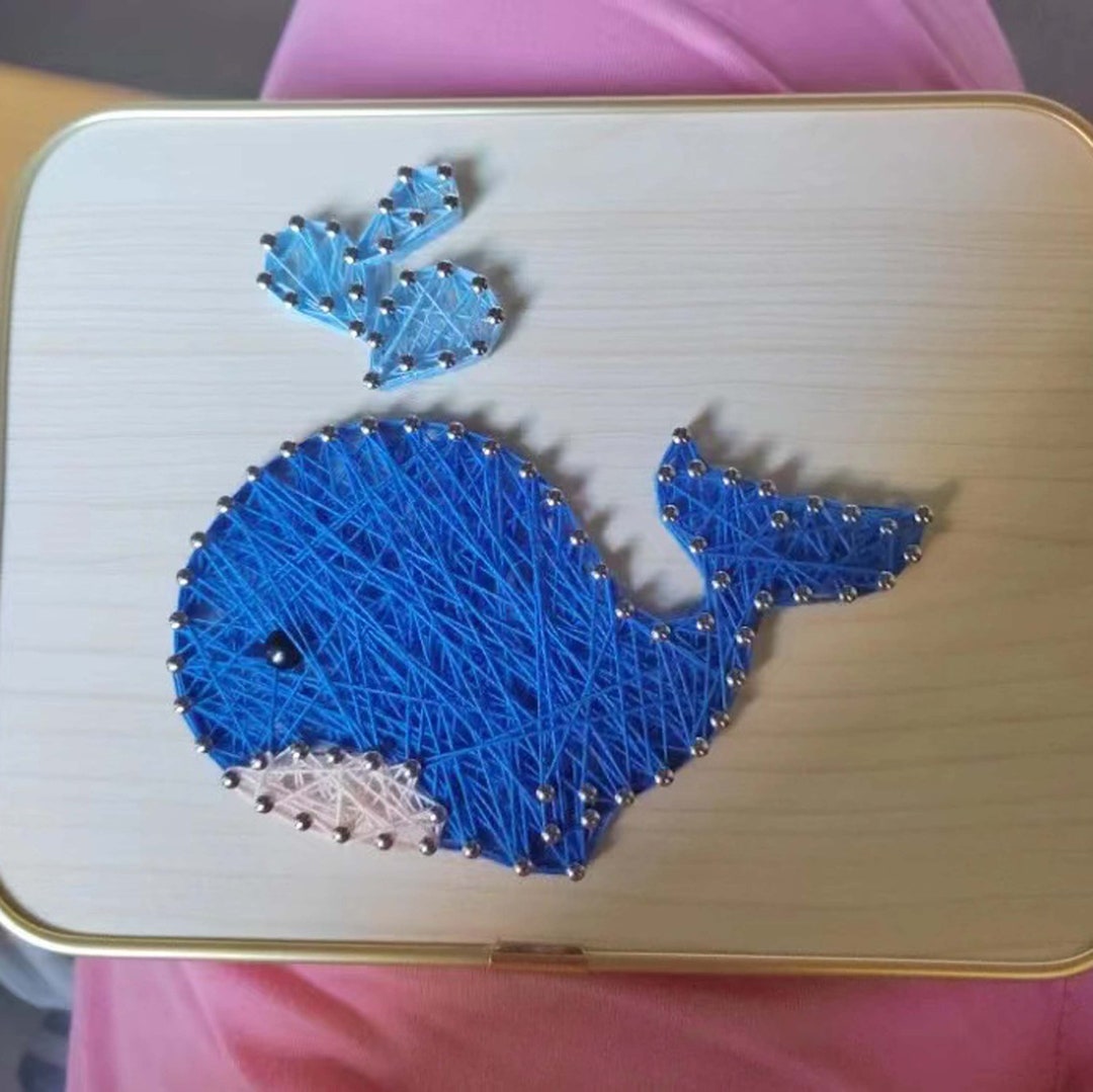 3D Whale Picture Staples Twine Drawing Line Art Custom Thread - Etsy