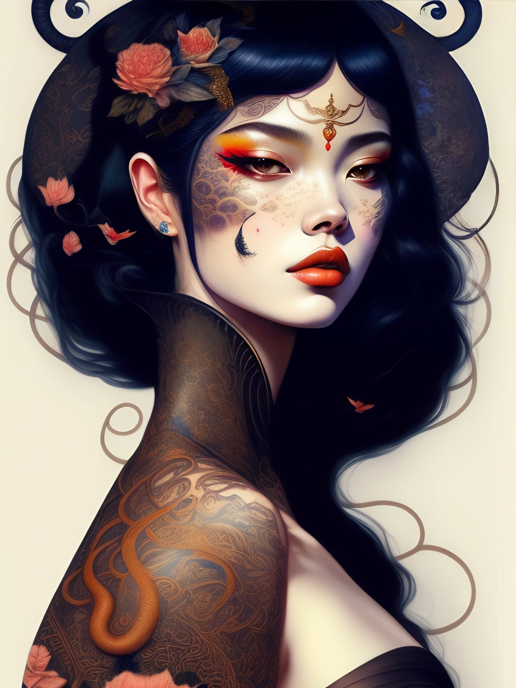 Japanese Woman Poster - Etsy