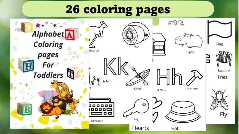 Fun Digital Printable Alphabet Coloring Pages for Kids:toddlers ...