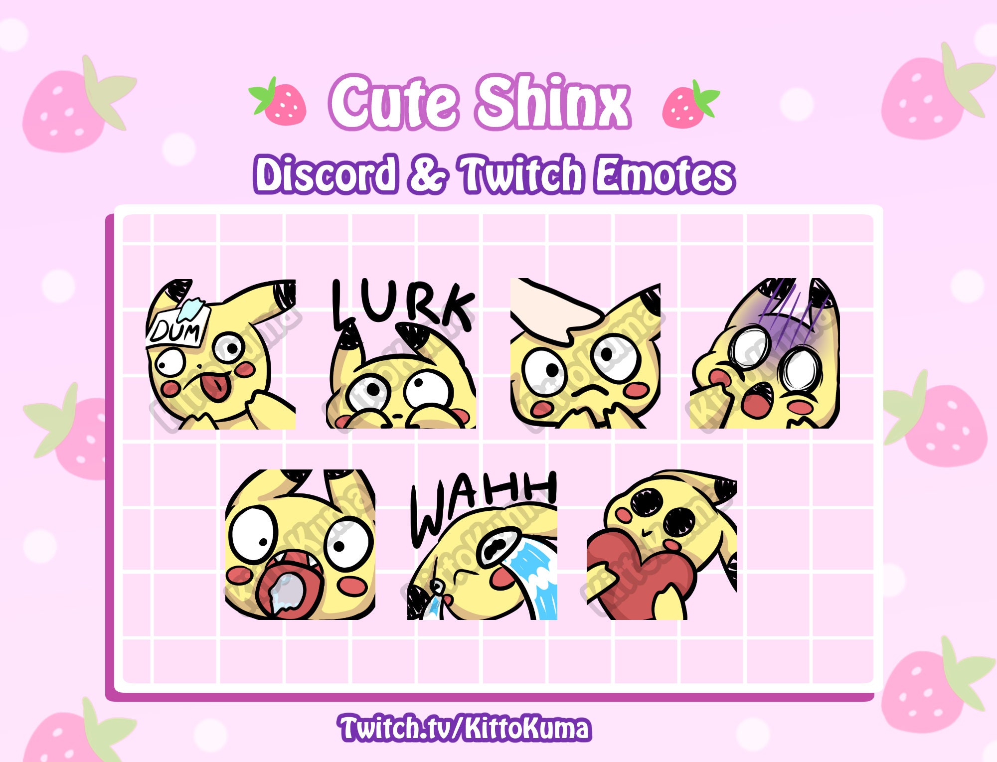 Cute Goofy Scuffed Pikachu Emotes twitch/discord - Etsy