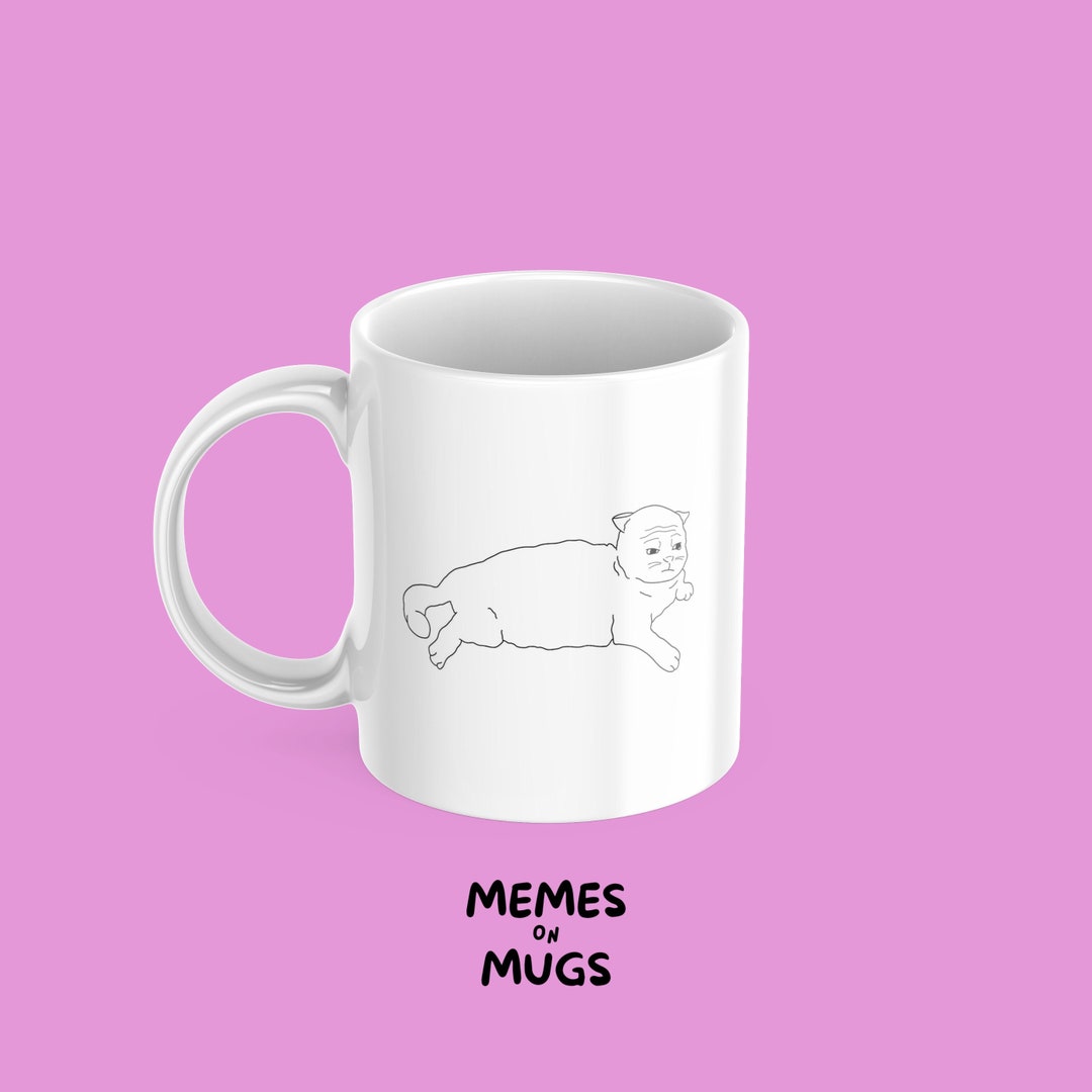 Wojak Cat Mug Wojak Meme Memes on Mugs - Etsy Denmark