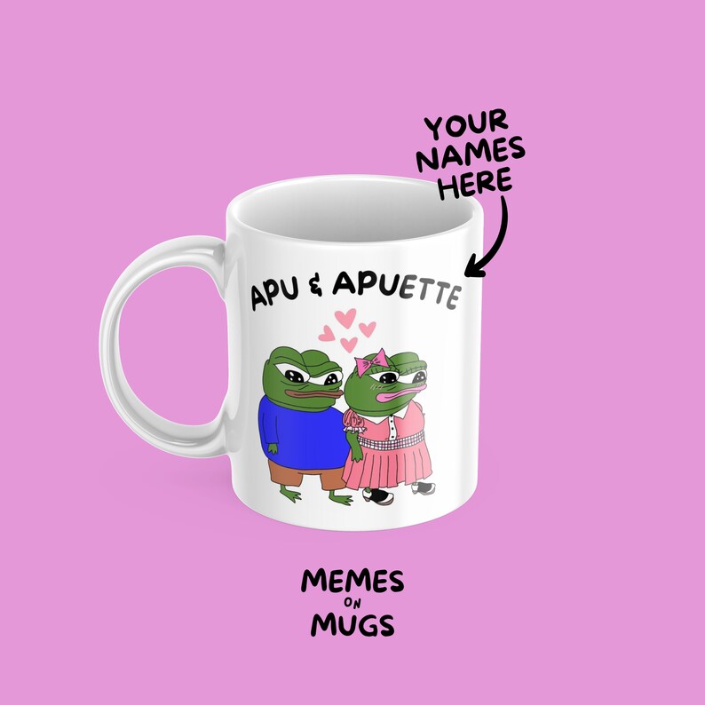 CUSTOM Pepe the Frog Couple Mug Apu Apustaja Cozy Peepo - Etsy