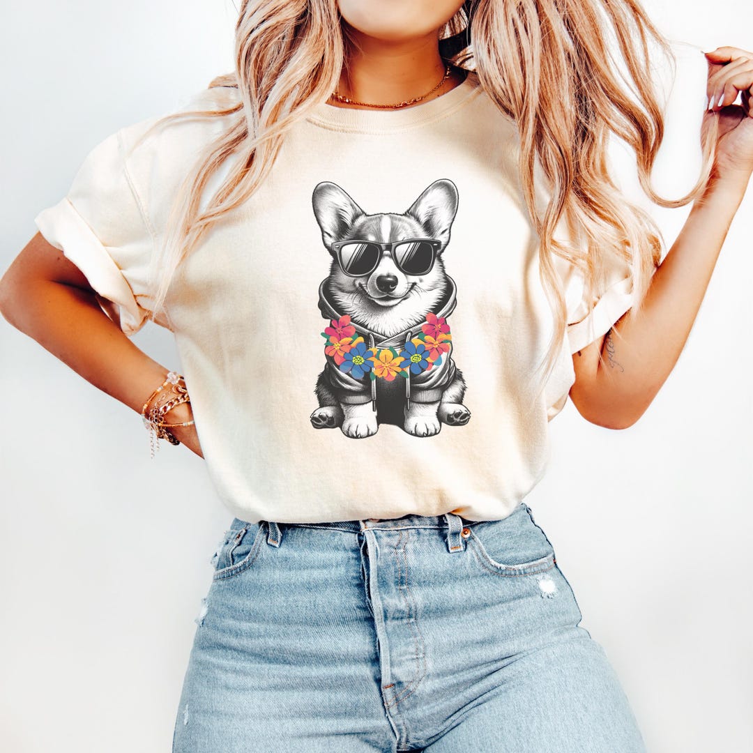 Hawaiian Corgi Shirt, Comfort Colors Corgi Mom T-shirt, Funny Corgi Tee ...