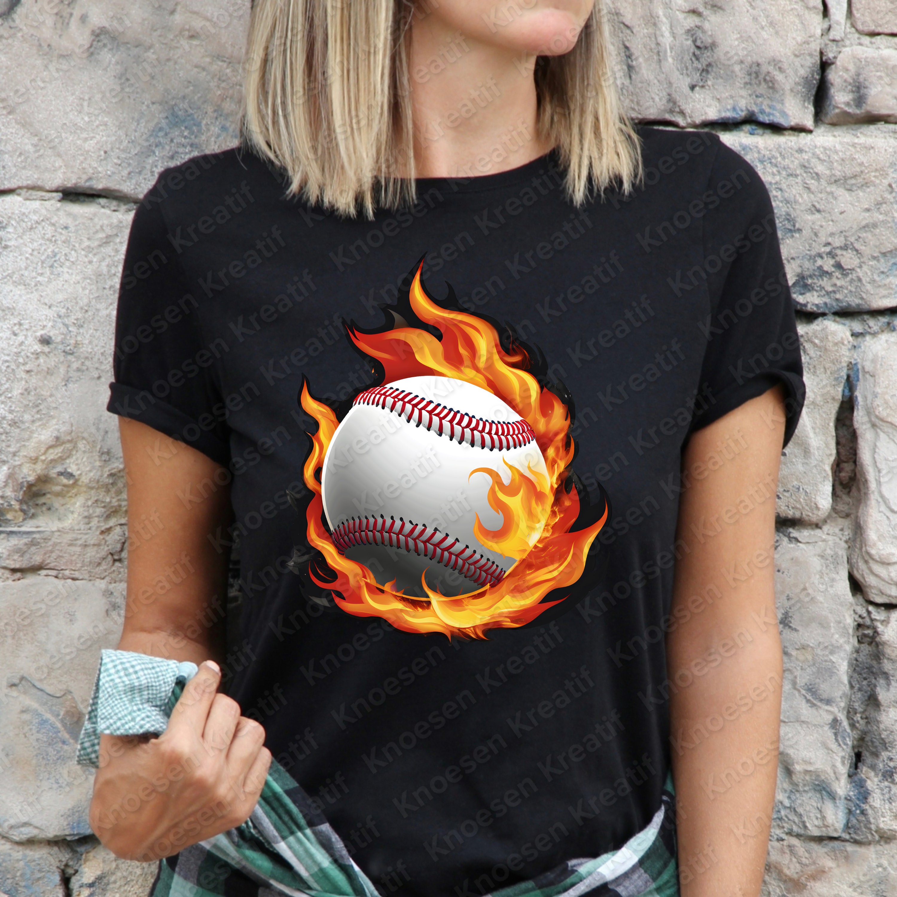 Fireball Softball PNG: Flaming Ball Sublimation Design (digital ...