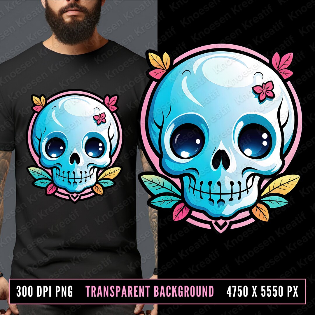 Sugar Skull Chibi PNG: Colorful Urban Design (digital Download) - Etsy