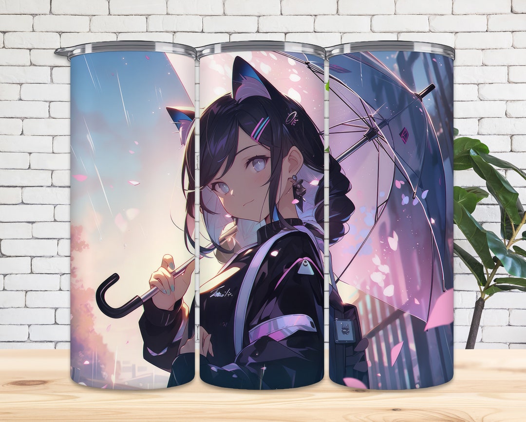 Anime Goth Neko Girl Tumbler Sublimation Design (digital Download) - Etsy