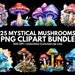 Watercolor Mushroom Clipart: Fantasy Forest PNG Bundle (instant ...