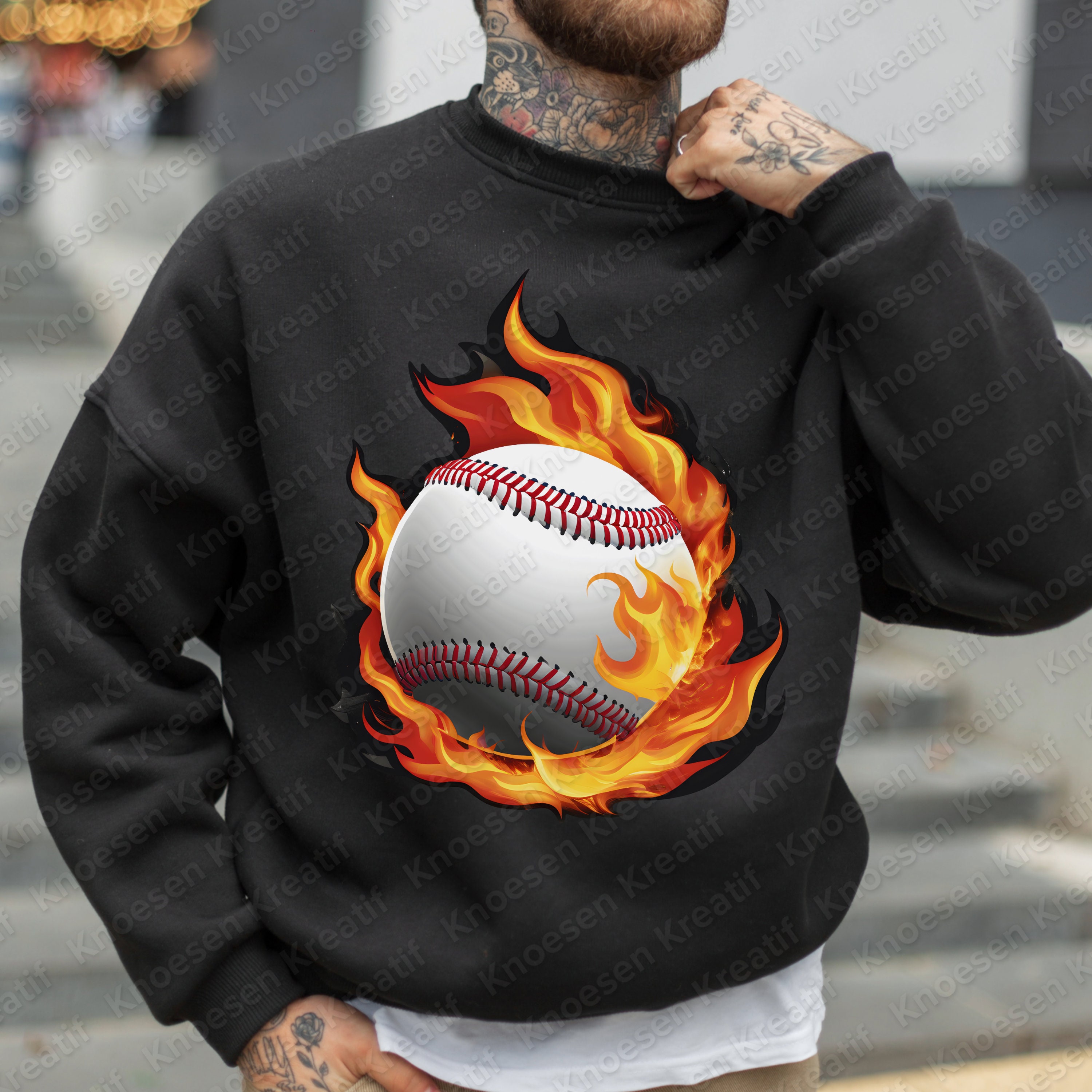 Fireball Softball PNG: Flaming Ball Sublimation Design (digital ...