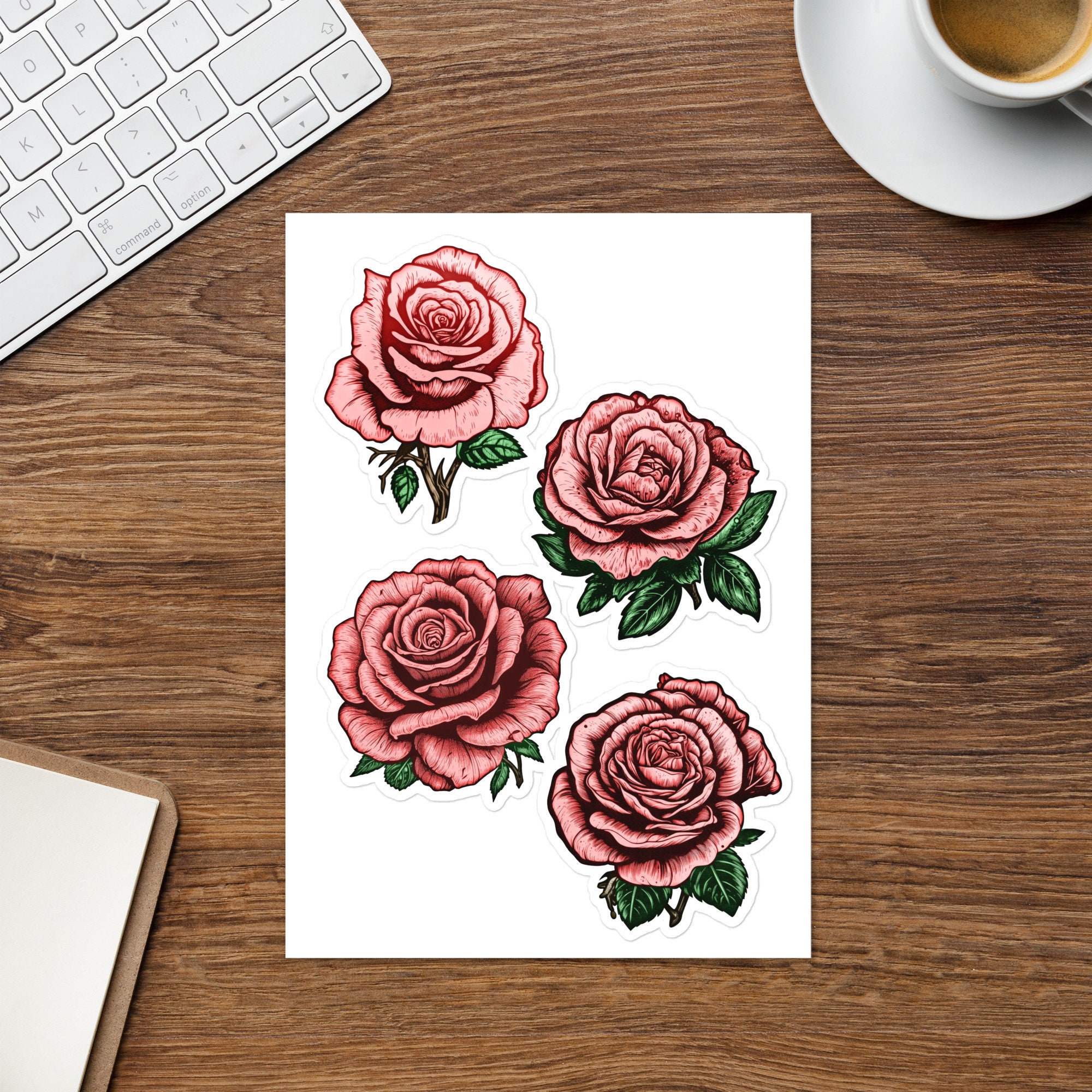 Delicate Rosebud Clipart Set Vintage-inspired Red Rose PNG Designs for ...