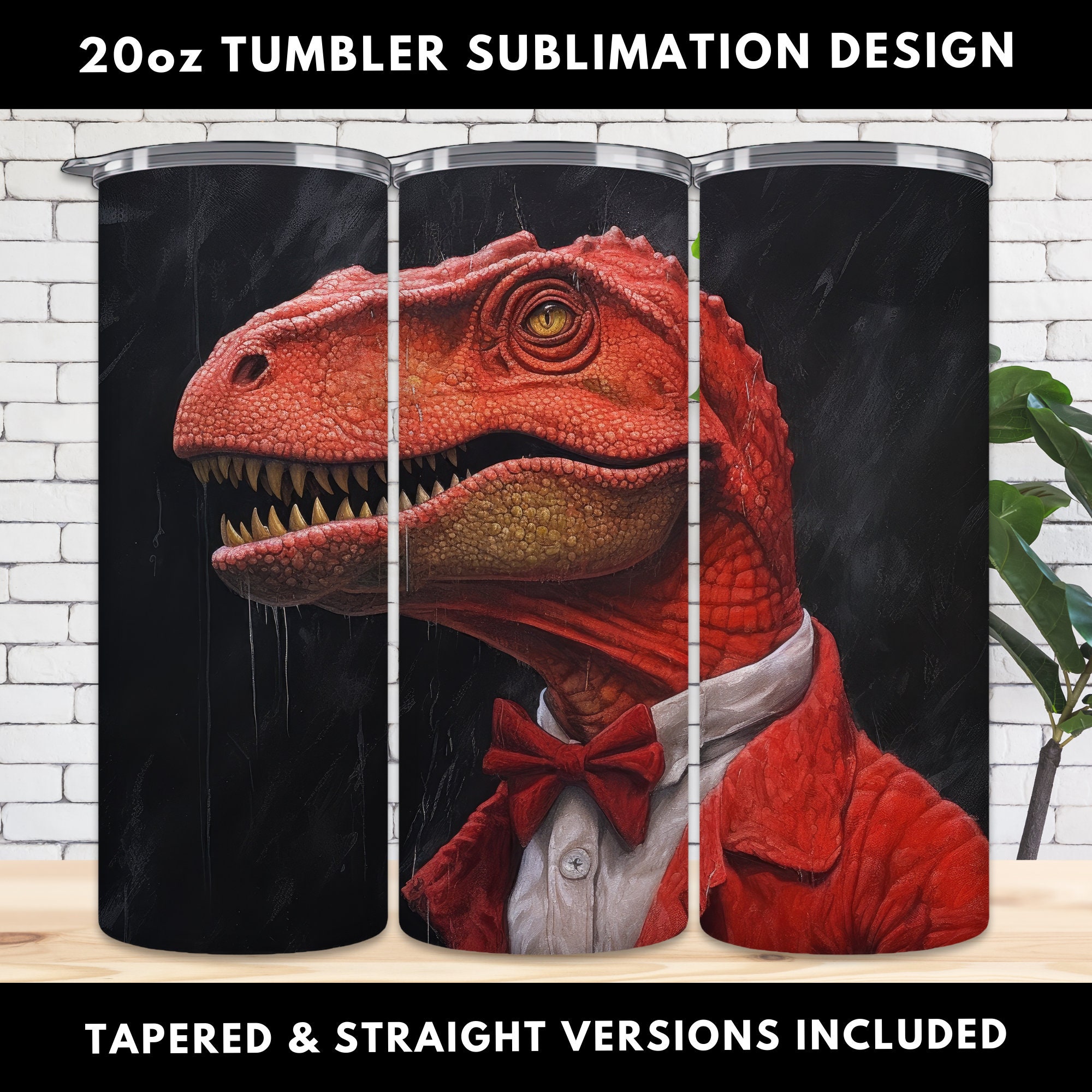 Raptor in Red Tumbler Wrap 20oz Sublimation Tumbler: Dinosaur ...