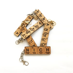 Custom Chemistry Name Keychain Gift, Periodic Table Element Keychain ...