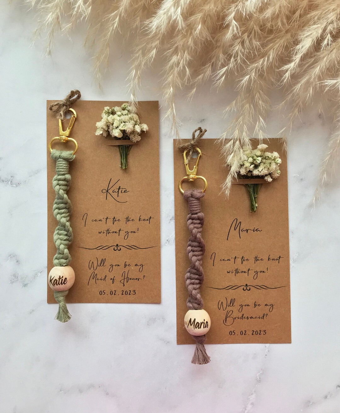 Name Keychain With Beads, Boho Macrame Keychain, Macrame Boho Lanyard ...