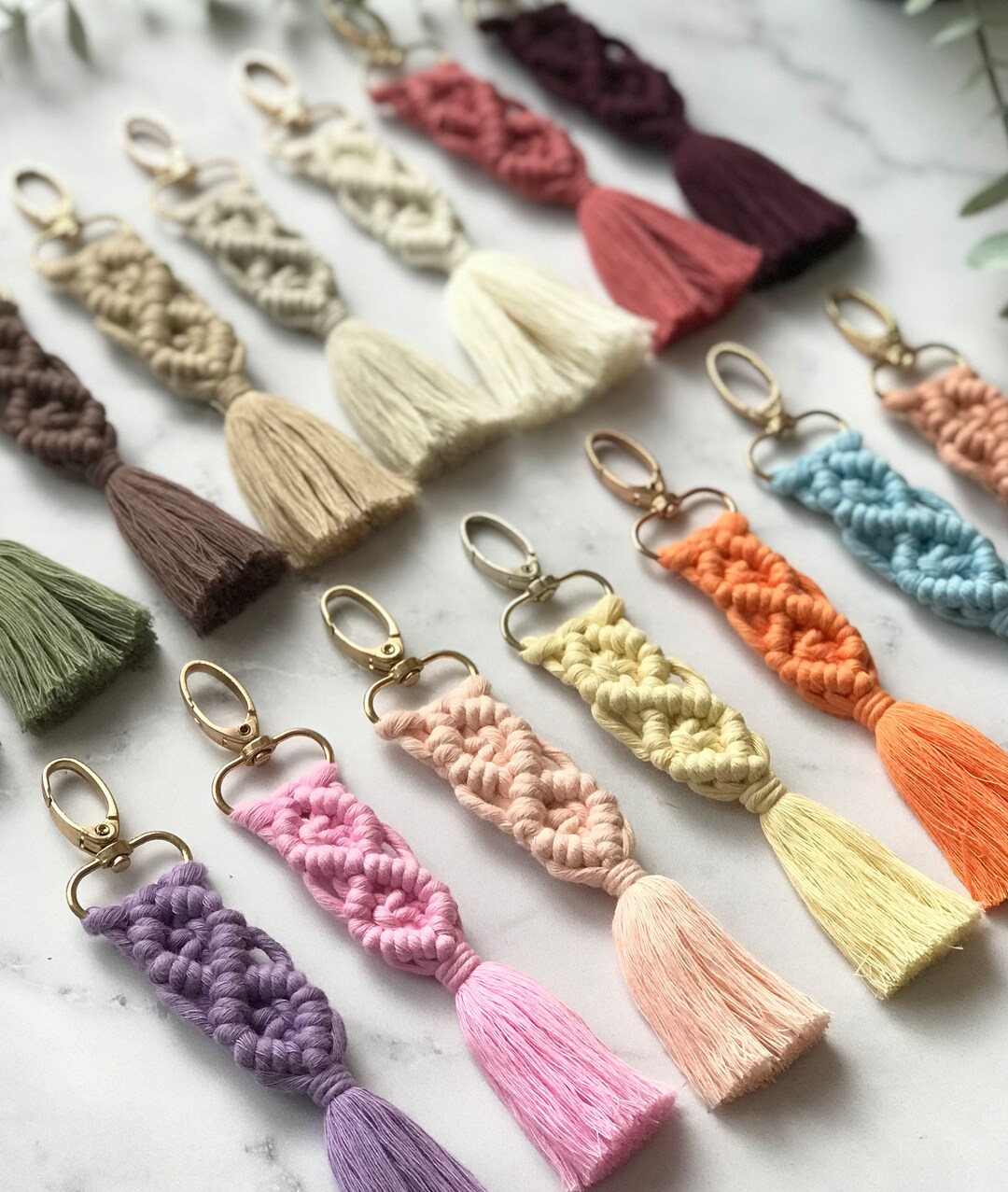 Boho Macrame Keychain, Boho Backpack Charm, Macrame Bag Accessories ...