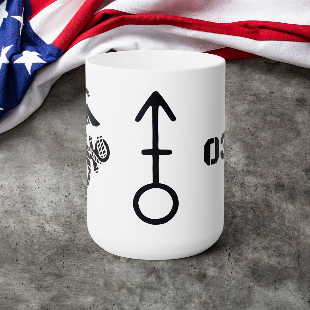 USMC 0342 Mortarman Mug - Mortarman 15oz White Ceramic Mug - Patriotic ...