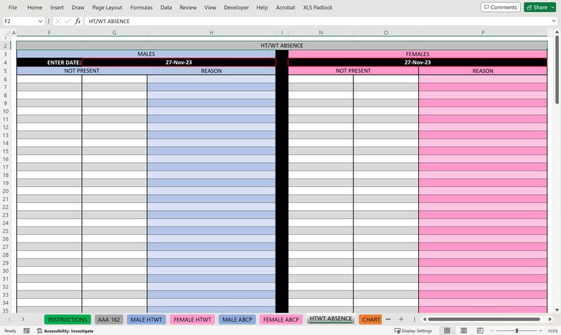 NEW 2023 Army Body Fat Spreadsheet - Etsy