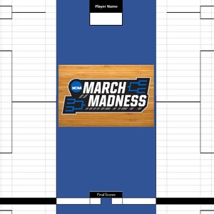 NCAA March Madness Tournament Bracket - Excel Spreadsheet - Etsy