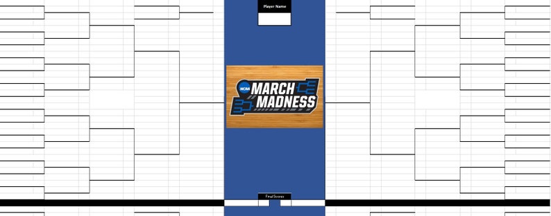 NCAA March Madness Tournament Bracket - Excel Spreadsheet - Etsy