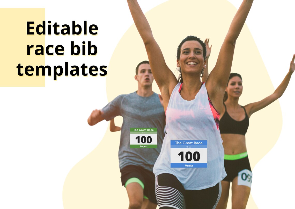 Editable Race Bib - Etsy
