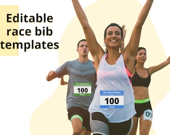 Printable Race Bib Template Editable Running Bib Canva Template - Etsy