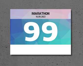 Printable Race Bib Template Editable Running Bib Canva Template - Etsy