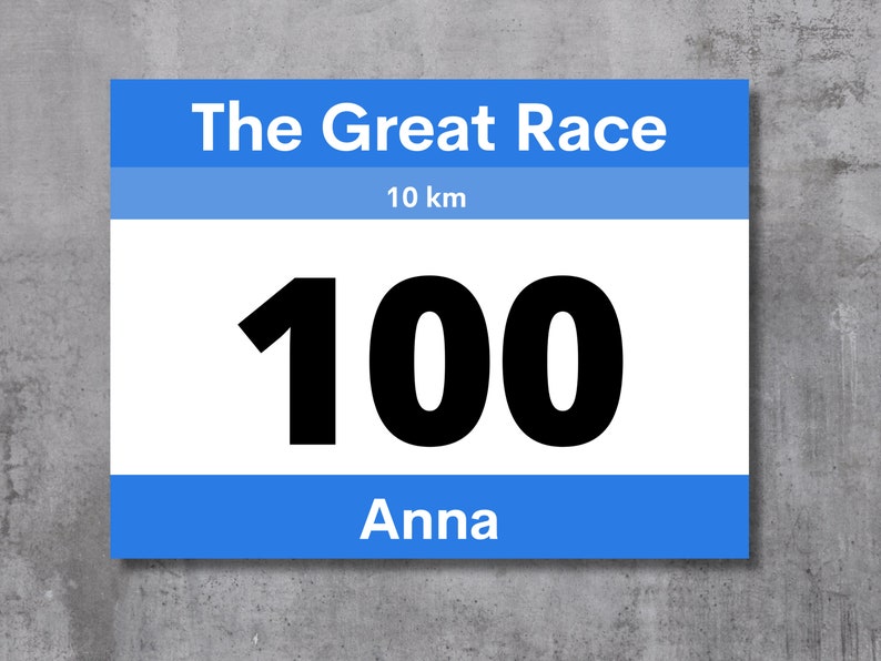 Editable Race Bib - Etsy