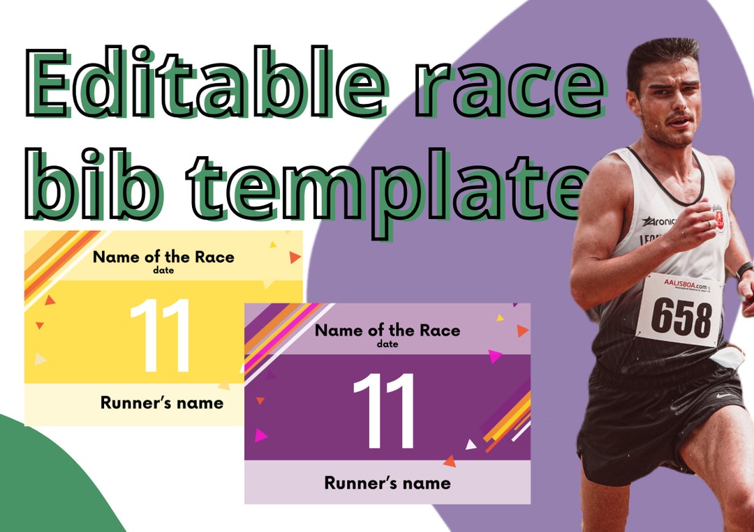 Editable Race Bib - Canva Templates - Etsy