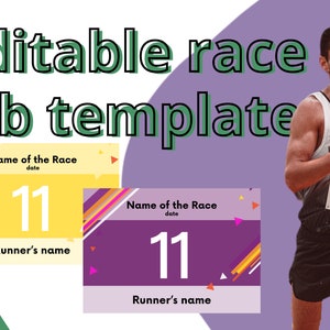 Editable Race Bib Canva Templates - Etsy