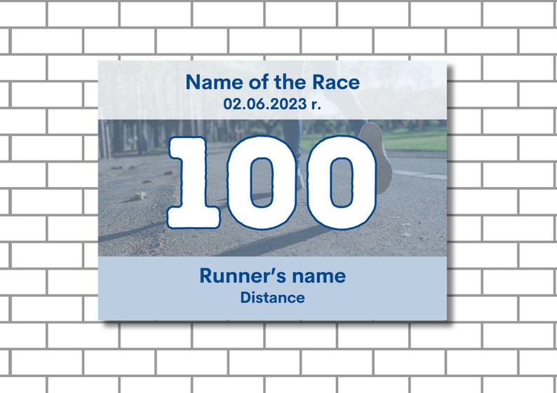 Editable Race Bib - Canva Templates - Etsy