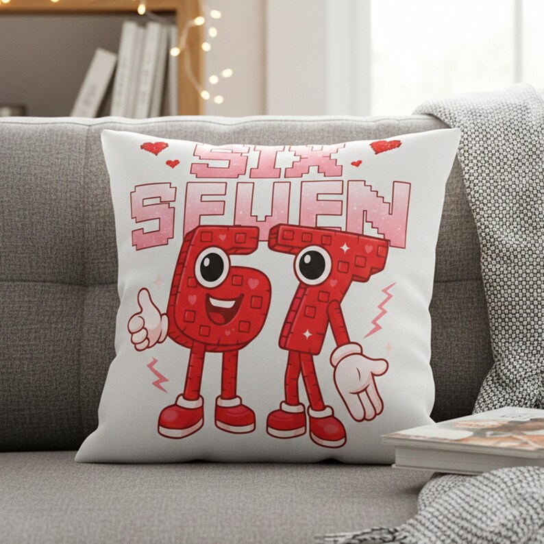 Cartoon Number 6 & 7 PNG, Valentine's Day Sublimation Design (digital ...