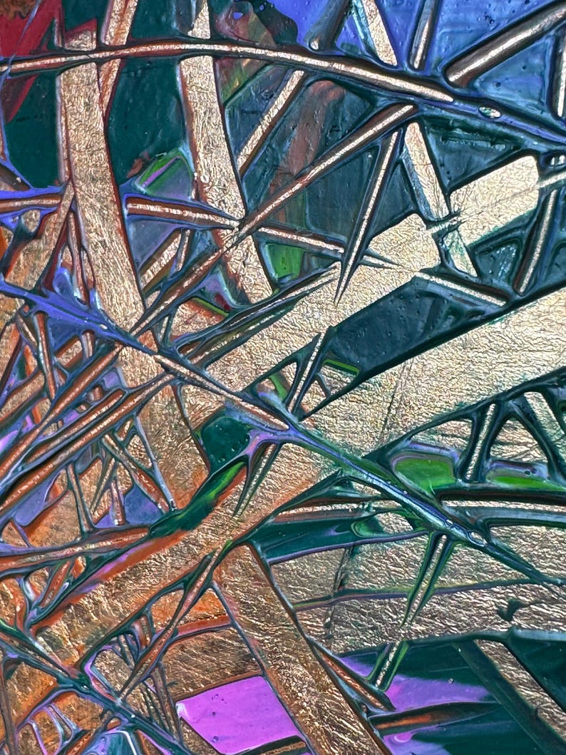 Sod #1 - Abstract Mixed Media Art, Copper Accent, Textured Acrylics on ...