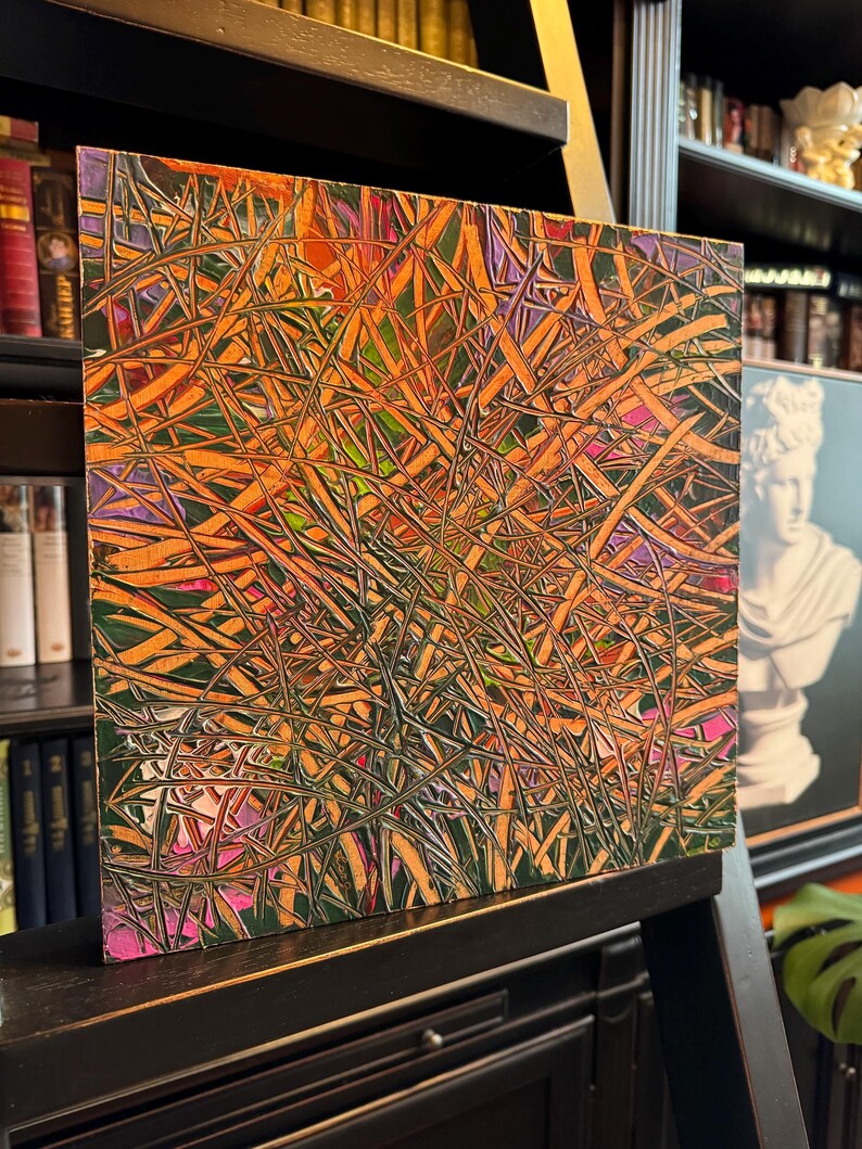 Sod #1 - Abstract Mixed Media Art, Copper Accent, Textured Acrylics on ...