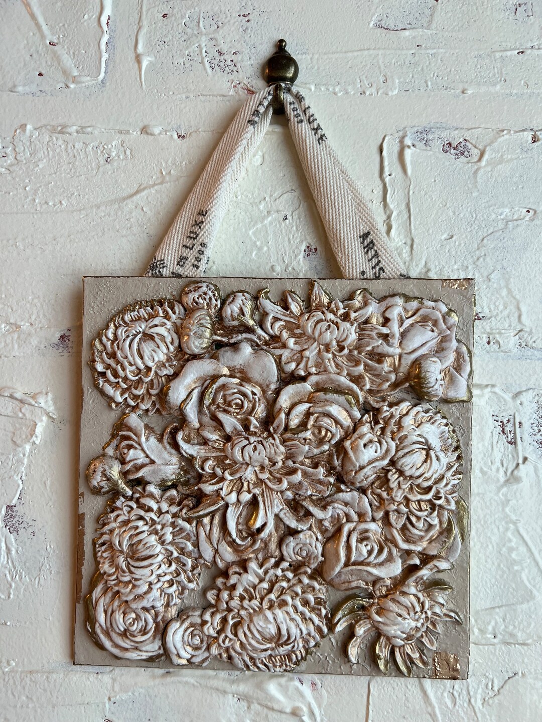 Dahlias & Roses buff-flowers Series 7 Clay Wall Art - Etsy