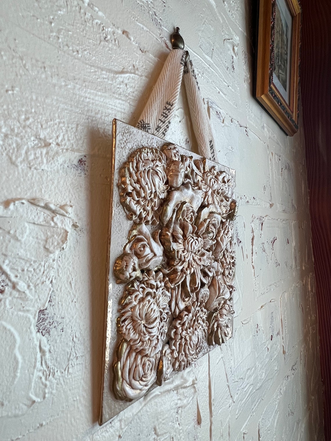 Dahlias & Roses buff-flowers Series 7 Clay Wall Art - Etsy