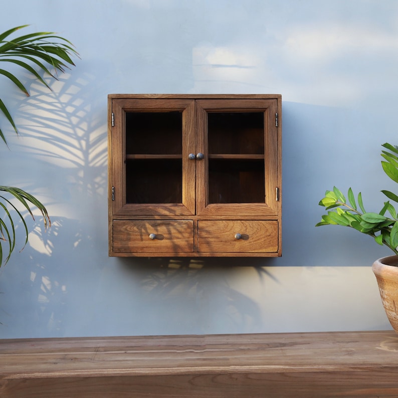 Antique Wall Cabinet, Reclaimed Wood Kitchen Cabinet, Rustic Wall Decor ...