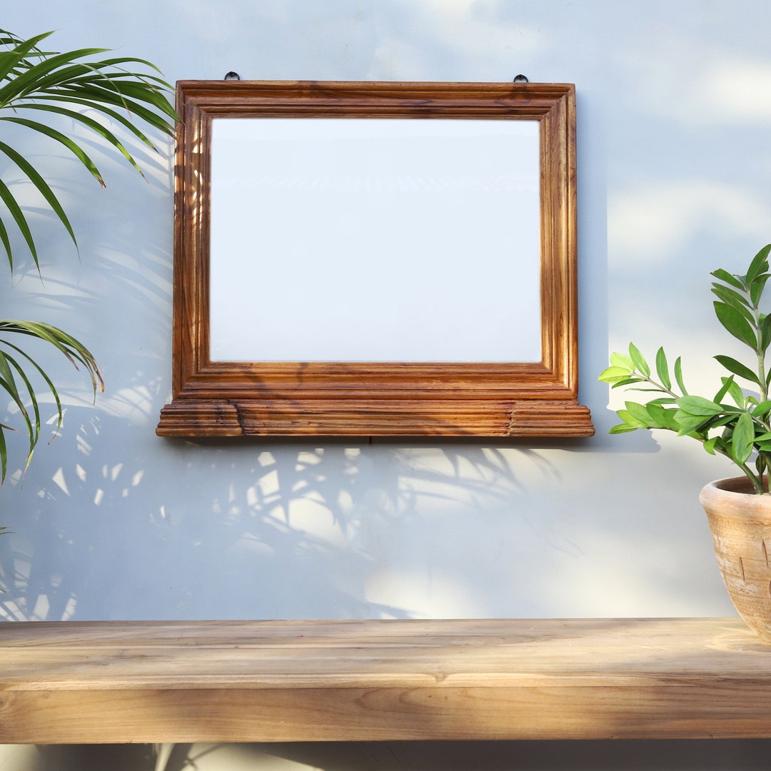 Reclaimed Teak Wood Mirror Frame, Molding Design Mirror, Wall Mirror ...