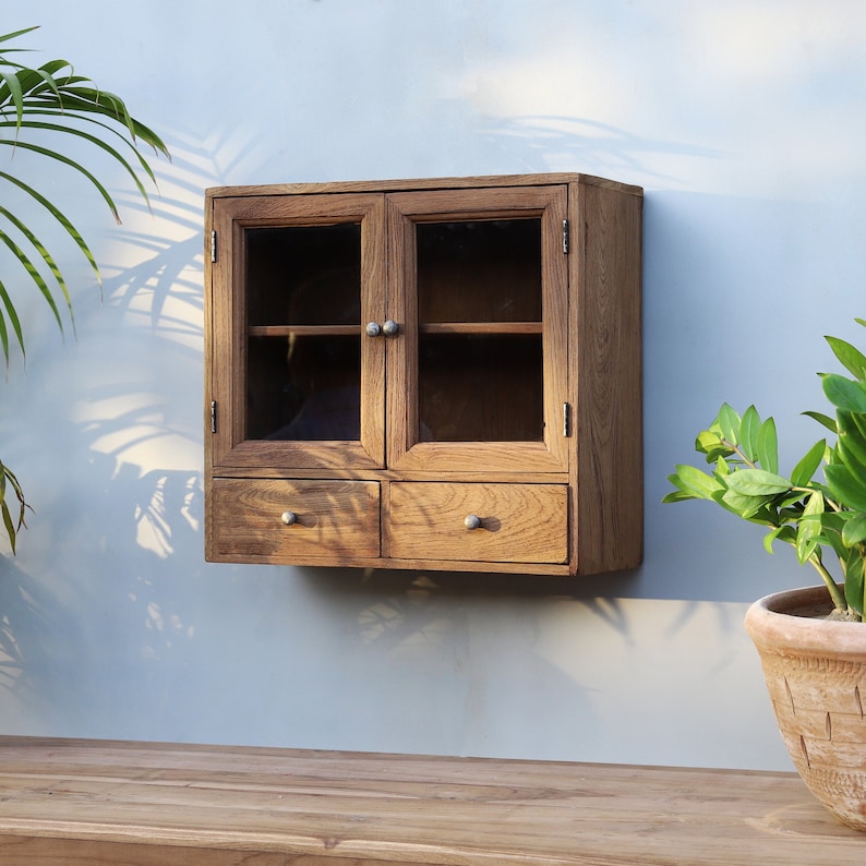Antique Wall Cabinet, Reclaimed Wood Kitchen Cabinet, Rustic Wall Decor ...