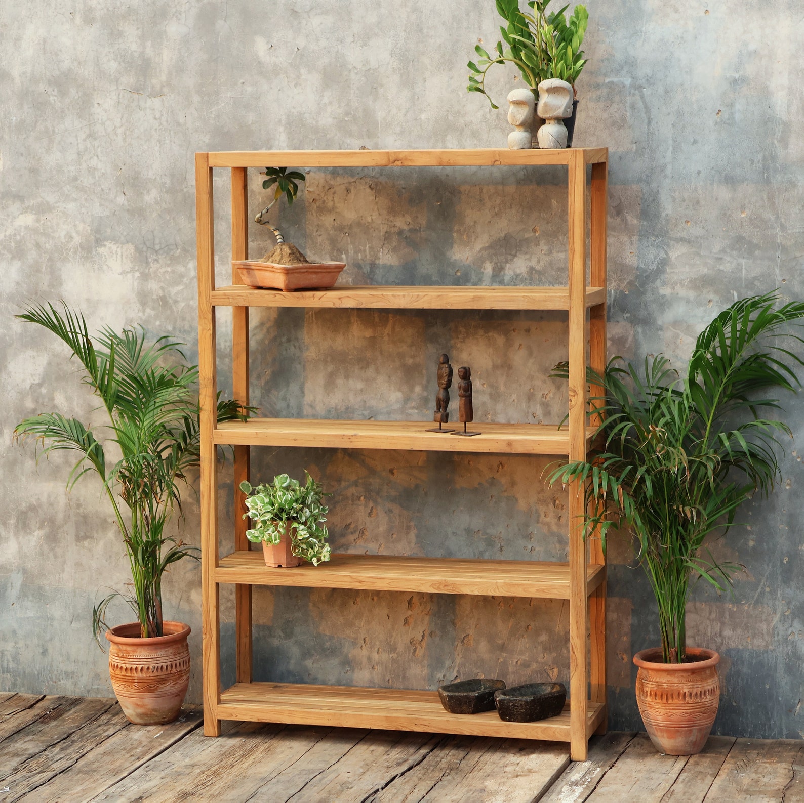 Rustic Wooden Bookshelve Planter Rack Office Bookshelve Outdoor ...