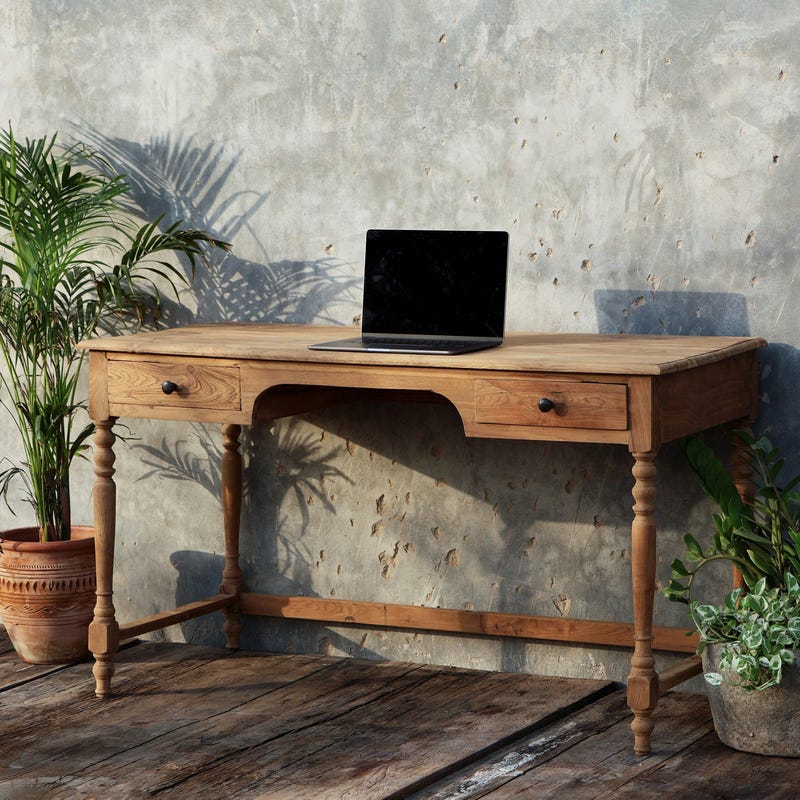 Solid Wood Farmhouse Writing Desk - Etsy