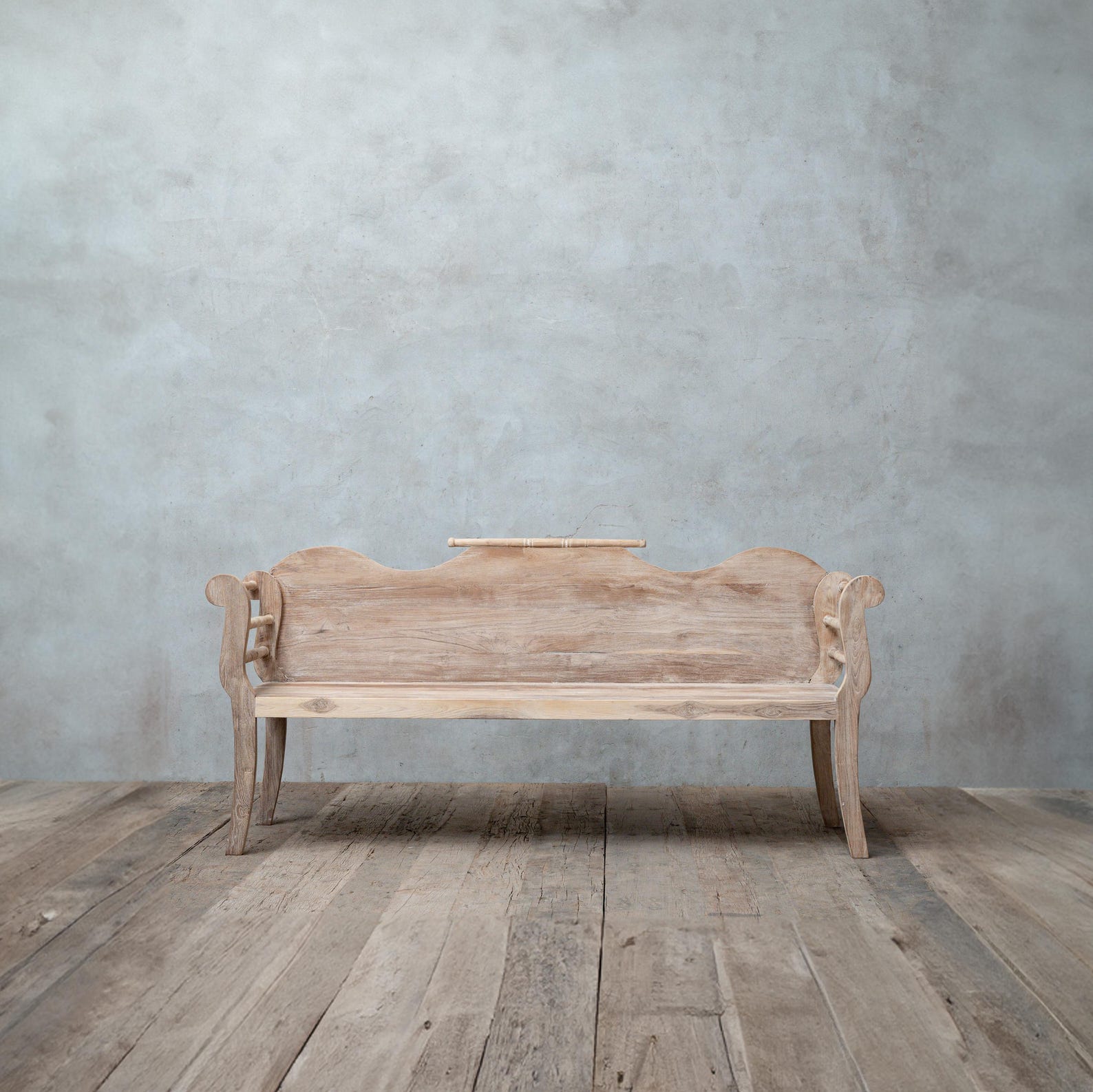 Rustic Garden Bench With Back, Mid-century Bench With Arm, Reclaimed ...