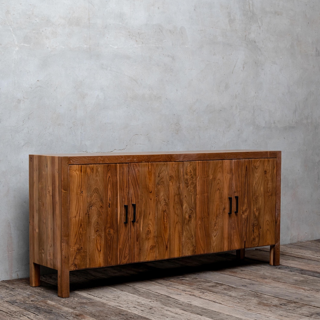 Rustic Buffet Sideboard With 4 Door, Reclaimed Teak Wood Sideboard ...