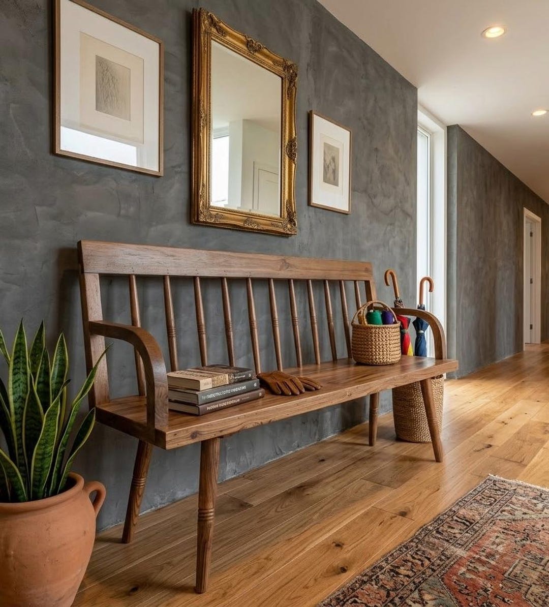 Reclaimed Teak Wooden Bench With Backrest for Hallway Decor - Rustic ...