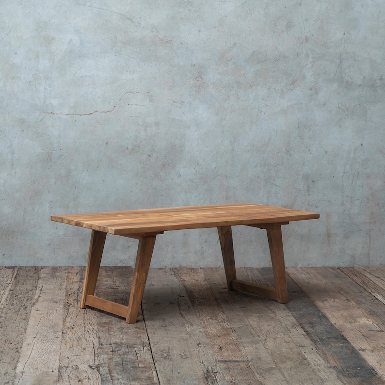 Reclaimed Teak Wood Coffee Table: Handcrafted Rustic Farmhouse Style - Etsy