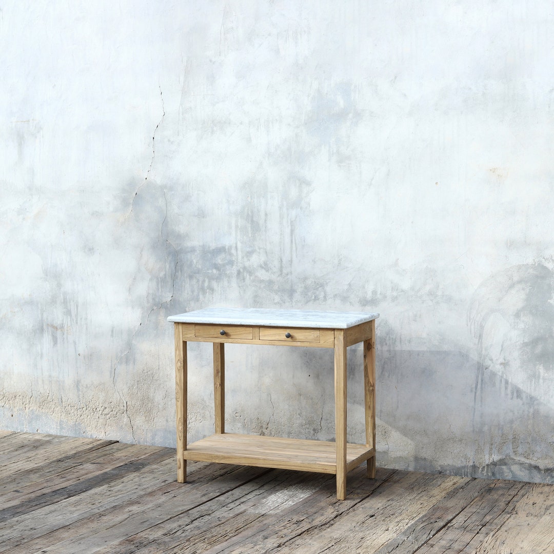 Modern Kitchen Counter Table With Drawers and Marble Top, Marble Top ...