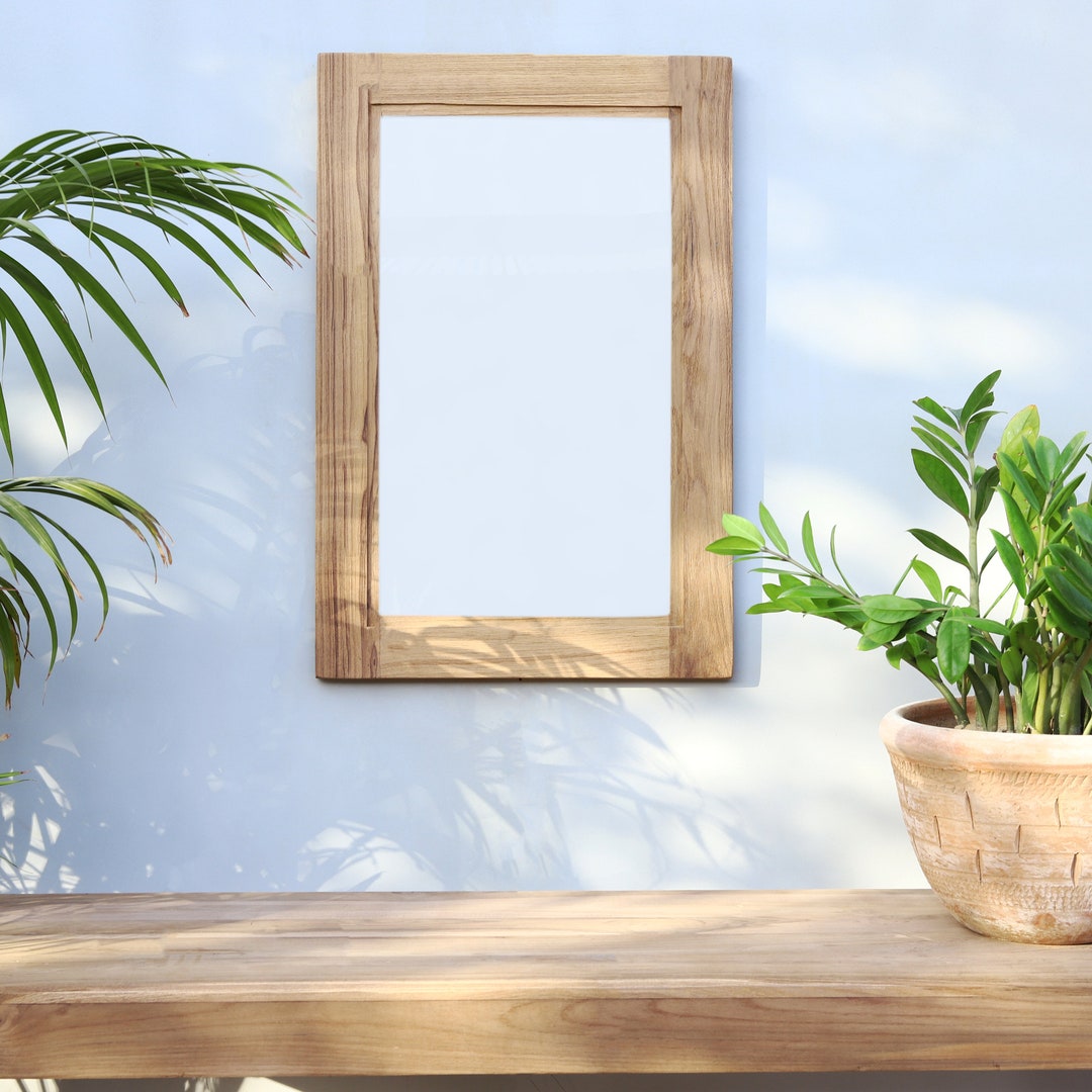 Antique Mirror Frame, Reclaimed Wood Mirror Frame for Wall, Unique ...