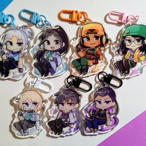 Valorant Acrylic Keychains | Double Sided | Jett, Sage, Raze, Killjoy ...