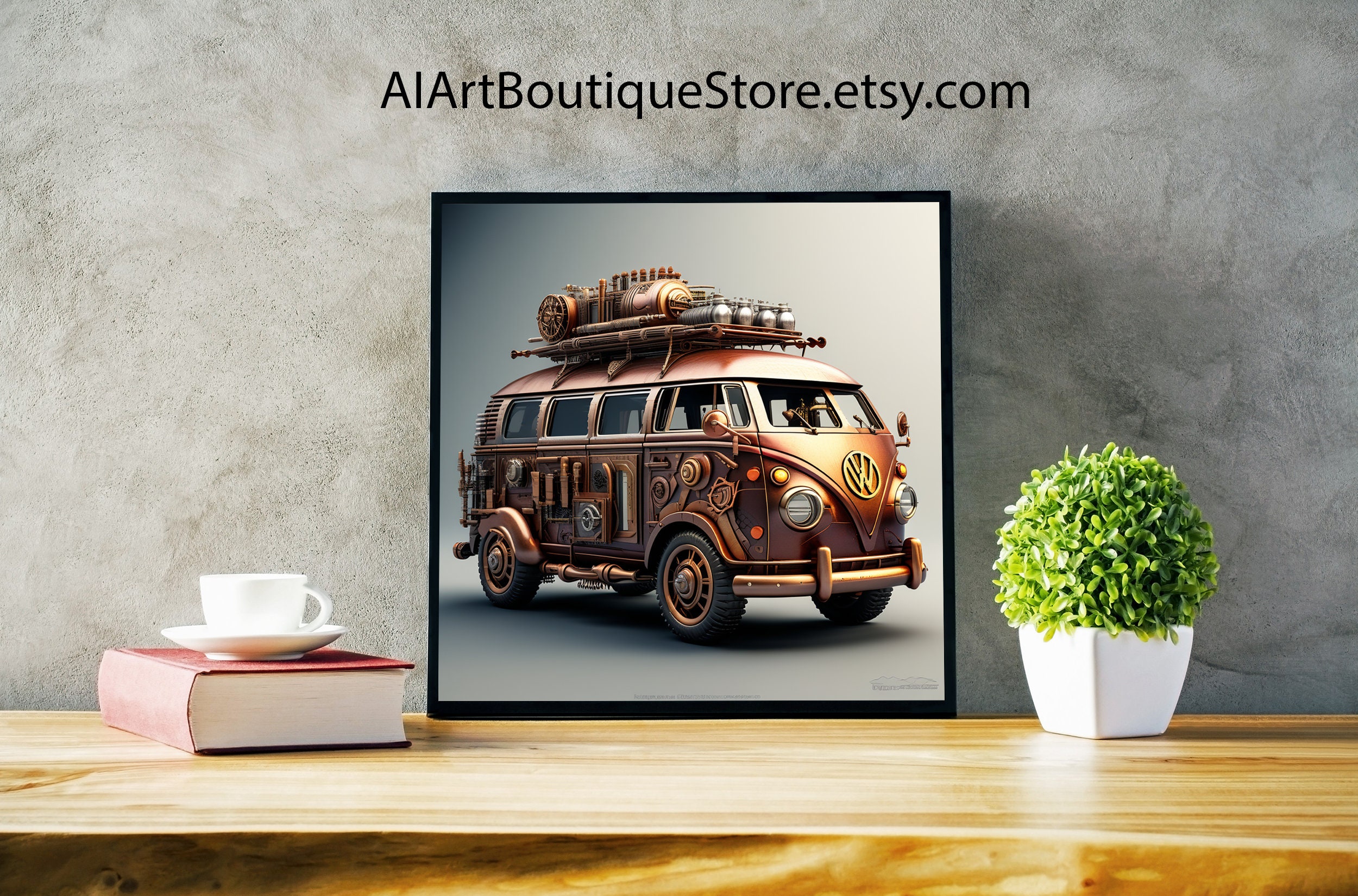 Ai-generated Vintage Volkswagen Bus Art Unique and High Quality Digital ...