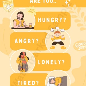 Recovery Poster Hungry, Angry, Lovely, Tired HALT Addiction Therapy ...